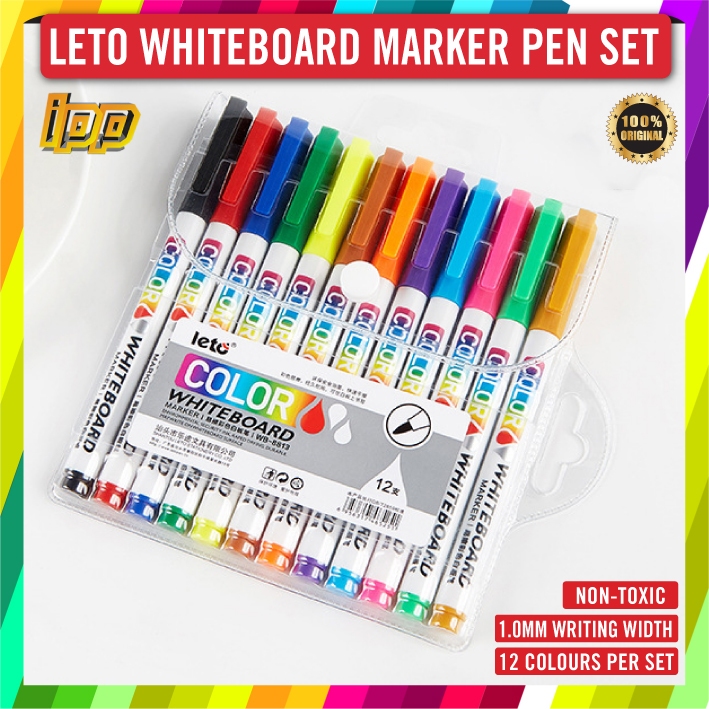 Leto White Board Marker 12pcs Per Set | 1.0mm line width -(WB-8813 ...