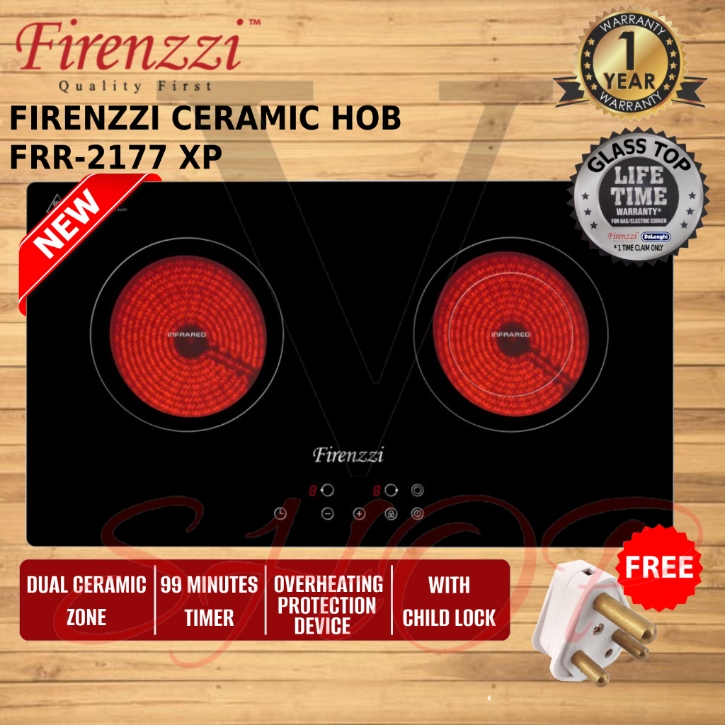 [FREE BUBBLE WRAP]FIRENZZI DUAL CERAMIC HOB COOKER FRR-2177 XP || 2 IN ...