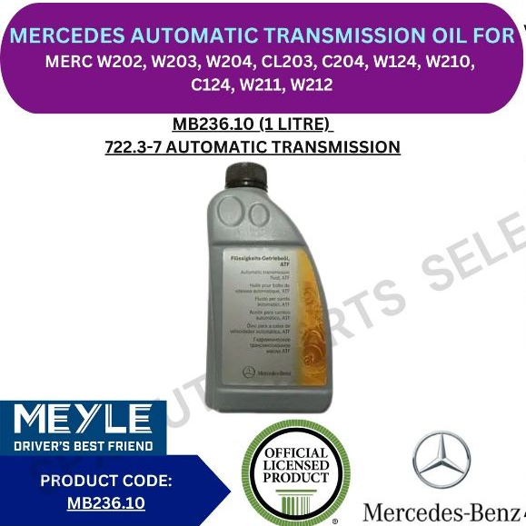 MERCEDES GENUINE TRANSMISSION OIL (AUTO) (1 LITRE) FOR MERC W202, W203 ...