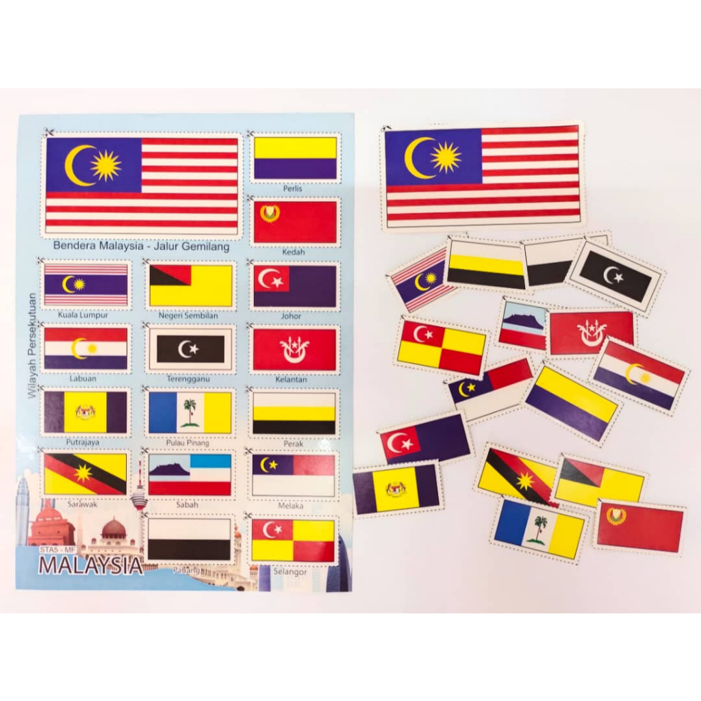 Merdeka Malaysia State Flag Of Malaysia Sticker A5 Size Sticker DIY ...