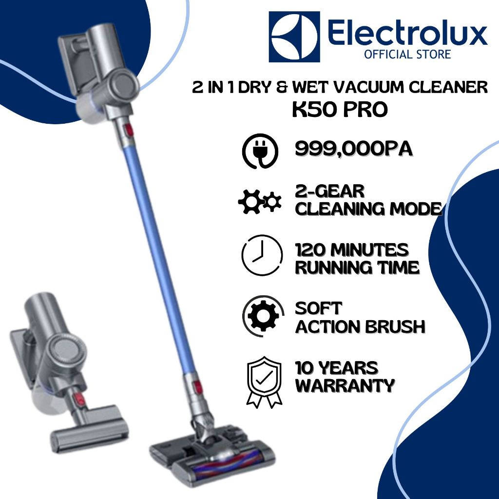 ELECTROLUX K50 PRO Wet & Dry Vacuum Mop Vacuum| Cordless Cleaner Vacuum | Dust Mite Handheld ...