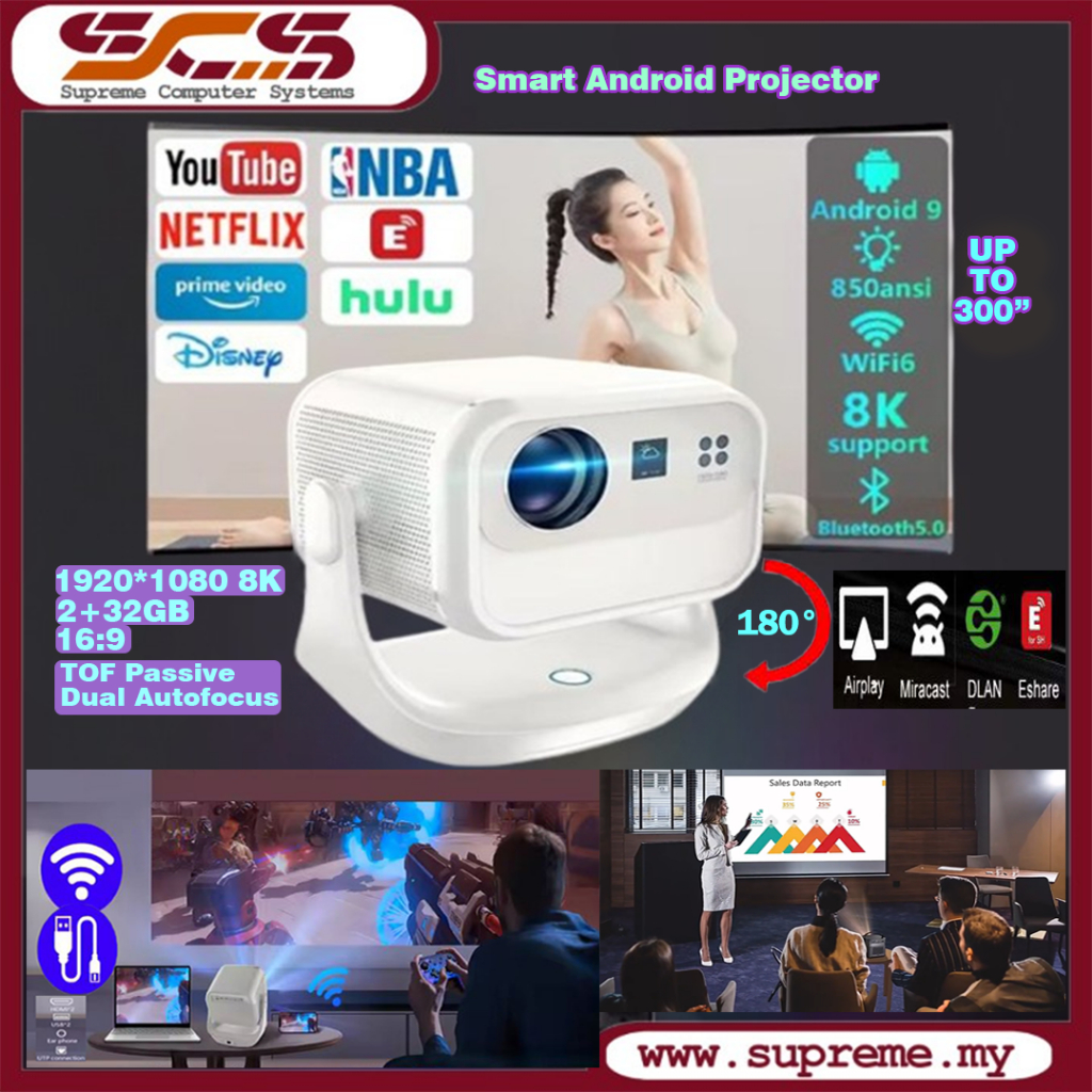 8K Smart Android Projector Laser TV Mini Projector Smart BT WiFi ...