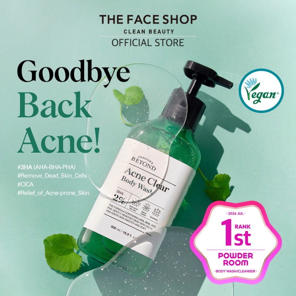 BEYOND Acne Clear Body Wash AHA BHA PHA 500ml - Acne Treatment Body ...