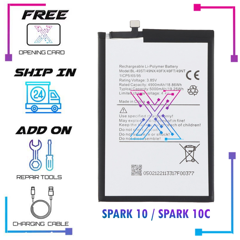 Battery BL-49ST Compatible For Tecno Spark 10 / Spark 10C (5000mAh ...
