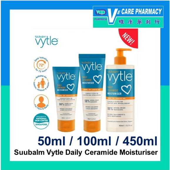 SuuBalm Vytle Daily Ceramide Moisturiser 50ml / 100ml / 450ml (Suu Balm ...
