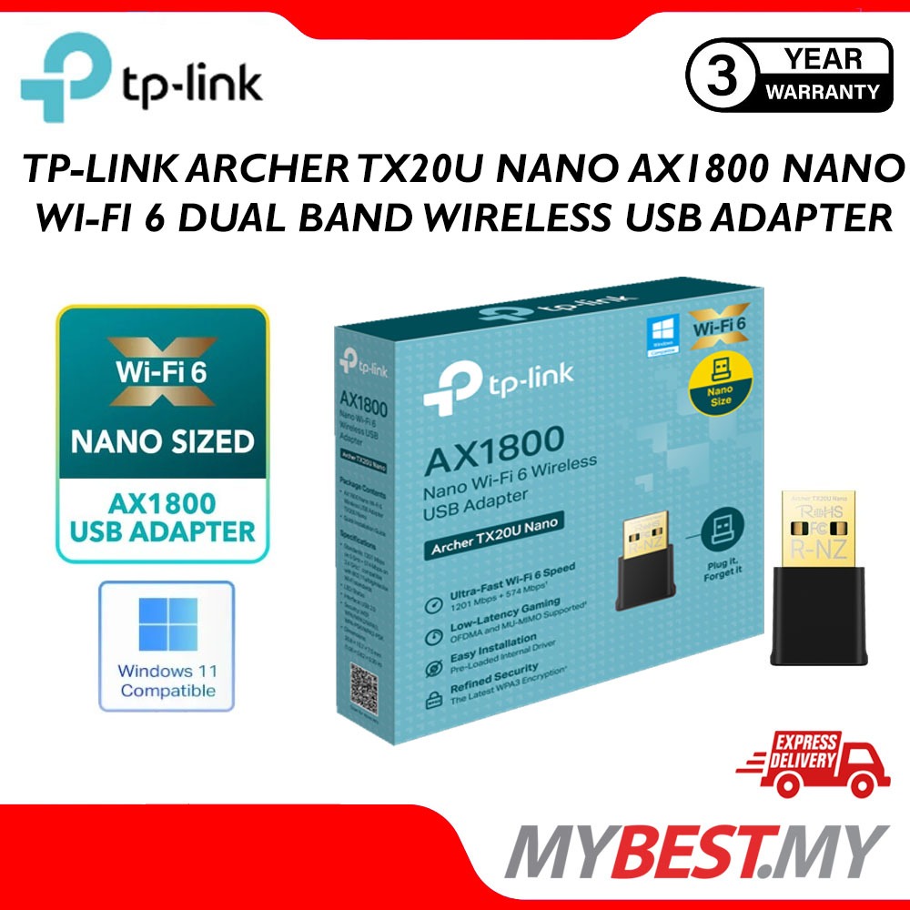 AX1800 Nano Wi-Fi 6 Wireless USB Adapter | Shopee Malaysia