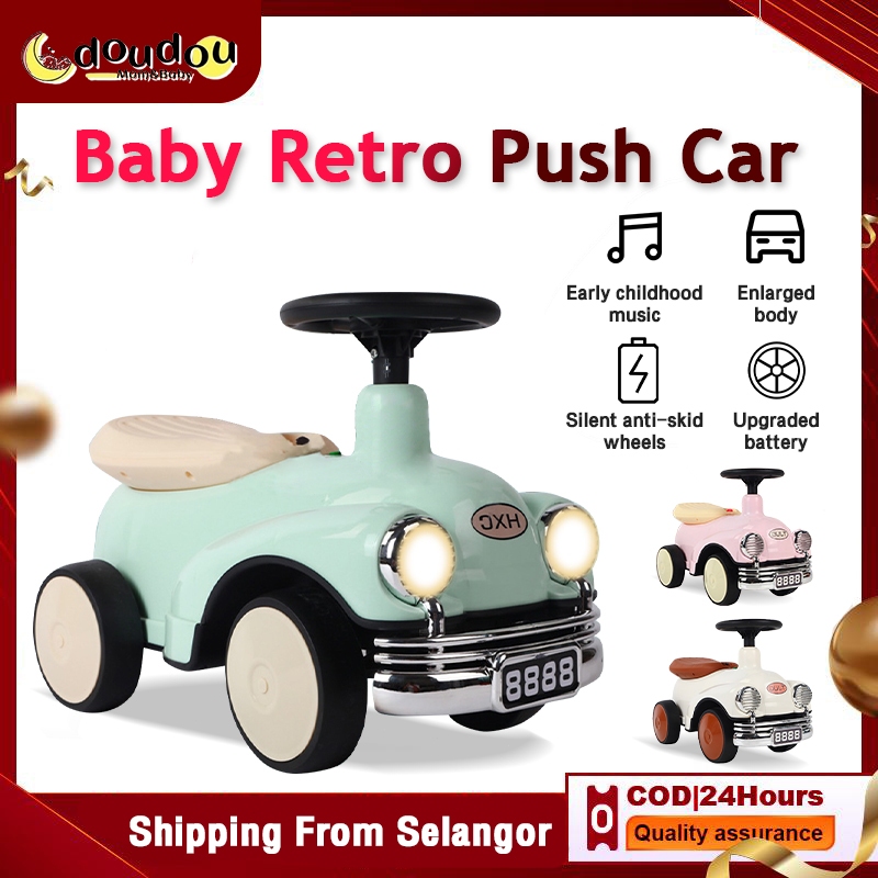 4 Wheels Ride On Toy Car Push Baby Car with Music Lights Kereta Mainan ...