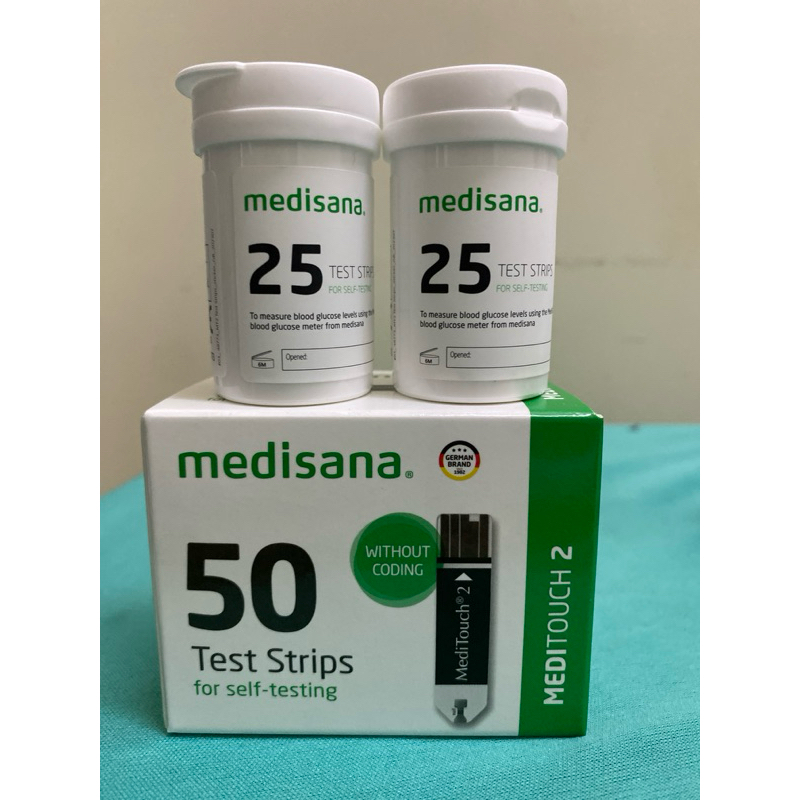 Medisana Meditouch 2 glucose test strip 25s/ 50 s exp 3/2027 ECIAR ...