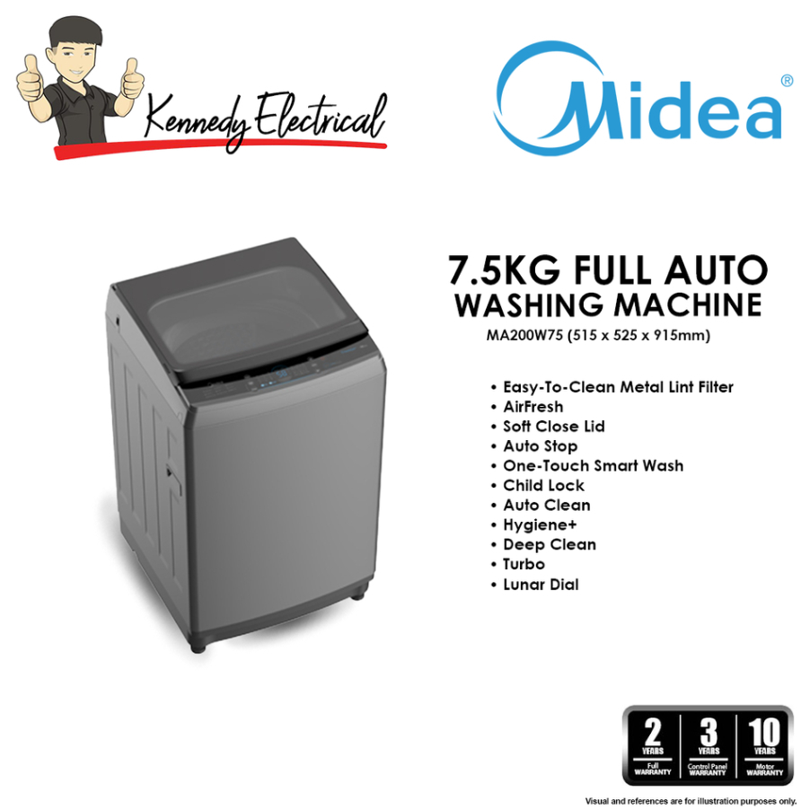 Midea Auto Washing Machine 7.5Kg MA200W75 | Shopee Malaysia