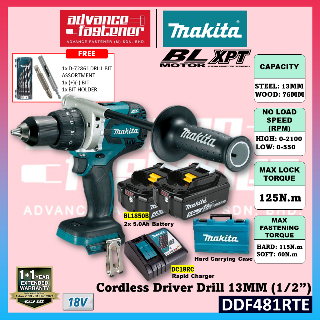MAKITA DDF481RTE / DDF481RME / DDF481RFE / DDF481Z Cordless Driver ...