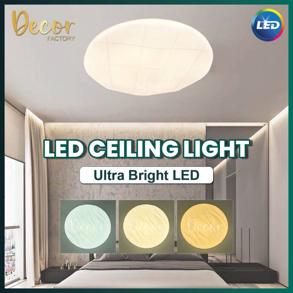 Modern Ceiling Light 16" 400MM 24W Daylight 2456 Round 3 Colour LED ...