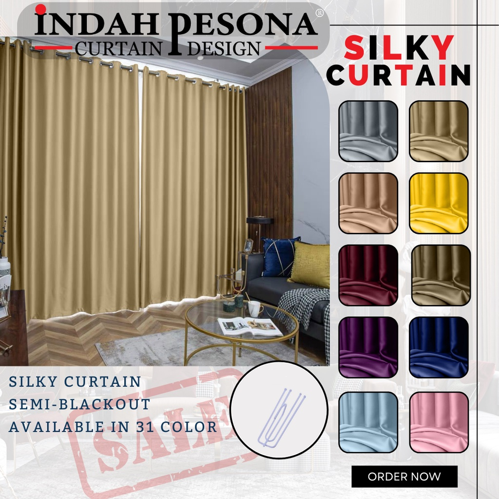 SH29 Ready Made Curtain !! Siap Jahit Langsir Langsir RAYA Kain Tebal ...
