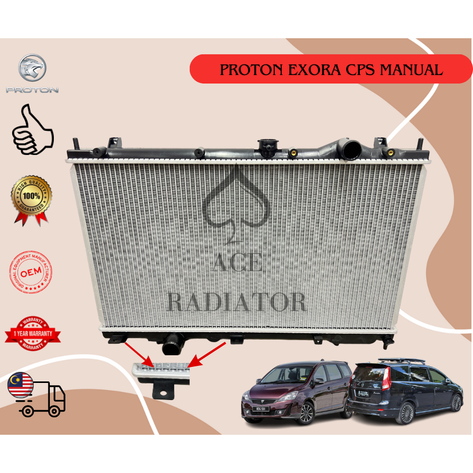 PROTON EXORA CAMPRO CPS MANUAL / AUTO/ BOLD TURBO OEM RADIATOR ASSY ...