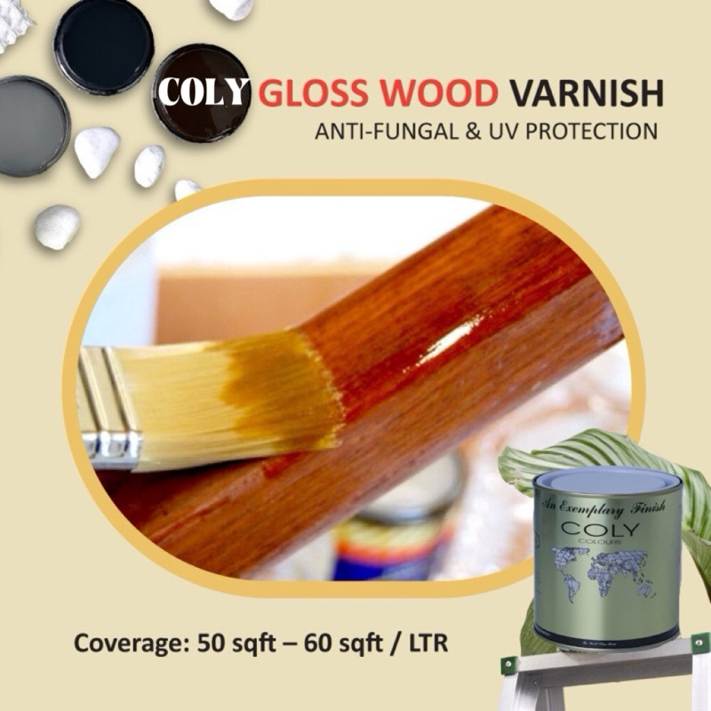 1L // 5L Coly Gloss & Matte Wood Varnish Unipaint wooden Wood Stain ...