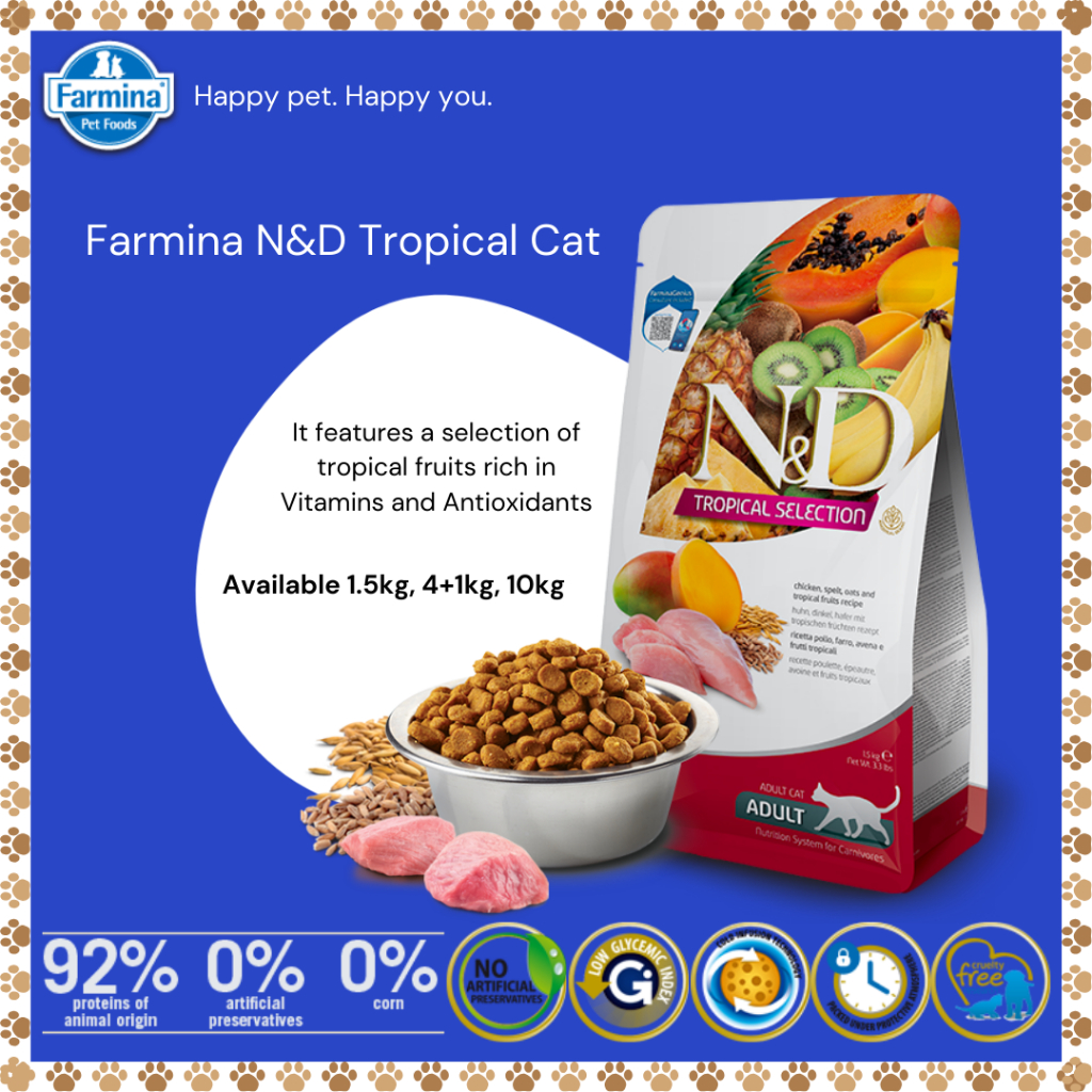 Farmina N&D Tropical Selection Cat Food 1.5kg/4+1kg/10kg | Cat Dry Food ...