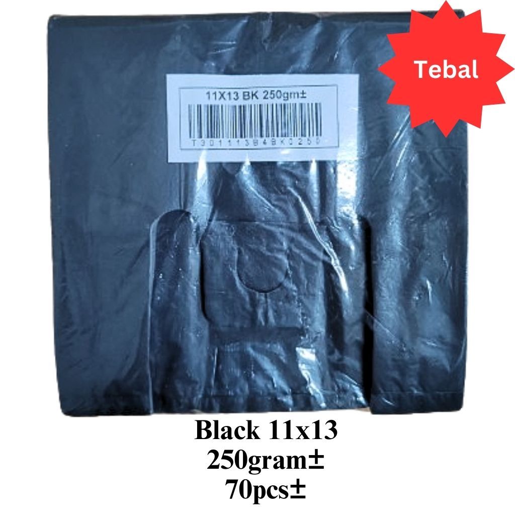 Harga Murah Black Color Singlet Bag / T-Shirt Bag / Beg Plastik / Beg ...