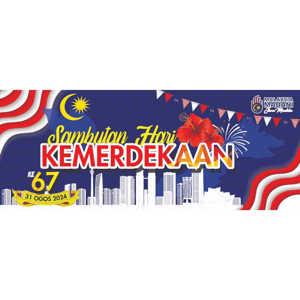 Banner MERDEKA 2 / KEMERDEKAAN / SAMBUTAN KEMERDEKAAN / SELAMAT ...