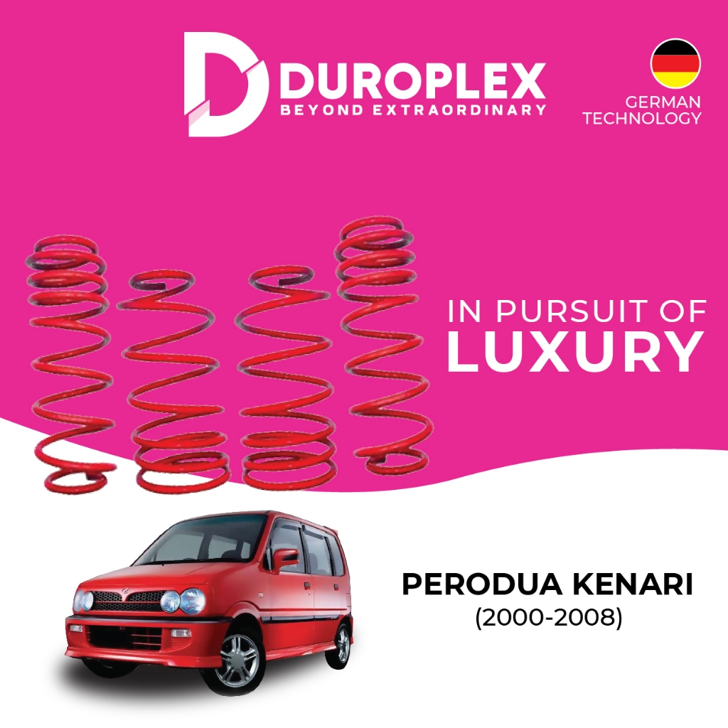 DUROPLEX Full Set Heavy Duty Lowered Sport Spring Perodua Kenari (2000 ...