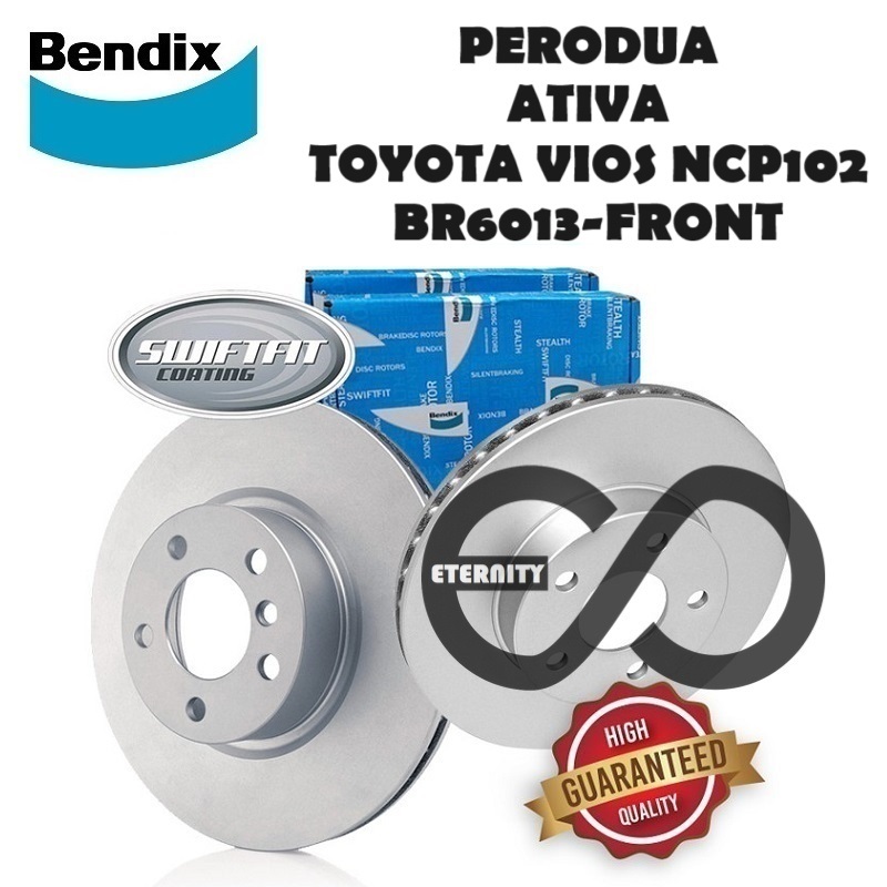 Original Bendix Swiftfit BR6013 Front Disc Rotor - Perodua Ativa ...