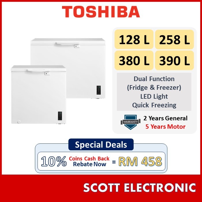 Toshiba 128L 258L 380L 390L Chest Freezer Freezer Beku CR-A295 GR-RC130CE-DMY GR-RC259CE GR ...