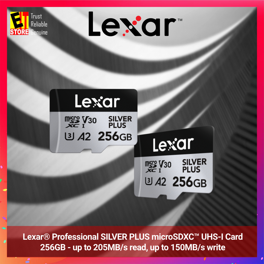 Lexar® Professional SILVER PLUS microSDXC™ UHS-I Card (64GB/128GB/256GB ...