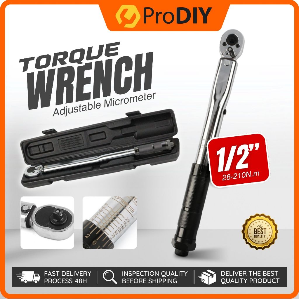 1/2-inch Adjustable Micrometer Torque Wrench Driver Click Spanar 28 ...