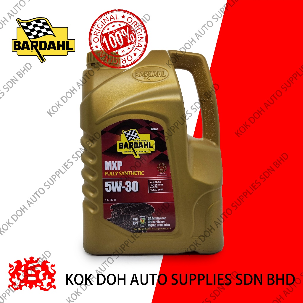BARDAHL MXP SAE 5W-30 API SN/CF FULLY SYNTHETIC ENGINE OIL [4L]/NB10014-N/BARDAHL GENUINE/5W-30/ ...