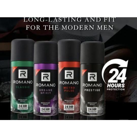 ROMANO Deodorant Body Spray Assorted 150ml | Shopee Malaysia