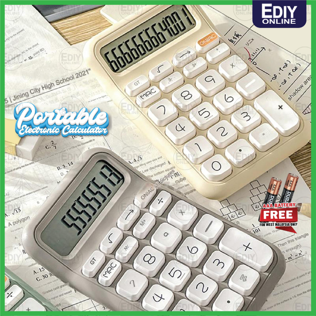 【12 digit 】 Portable Electronic Calculator Scientific Casio Canon Student Kalkulator Matte Muji ...