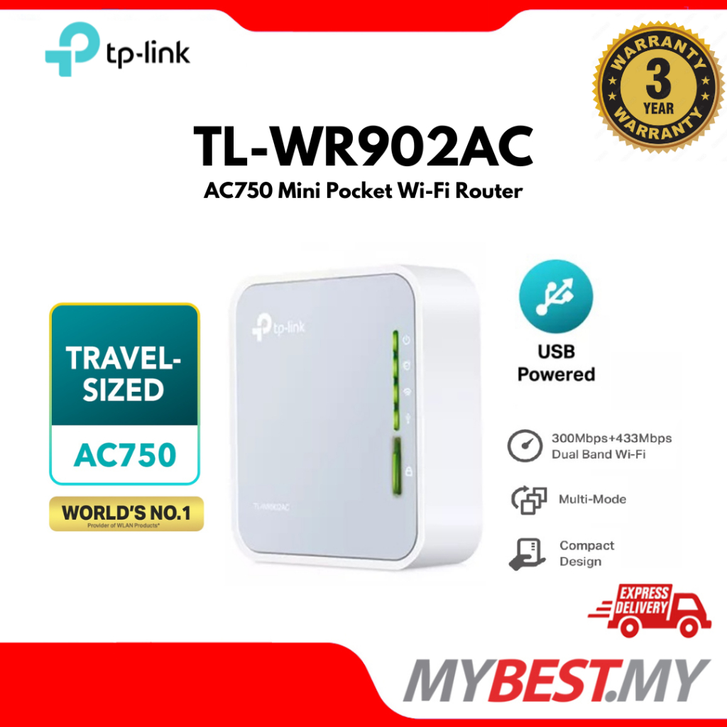 TP-Link TL-WR902AC AC750 Wireless Travel Router Mini Dual Band Range ...