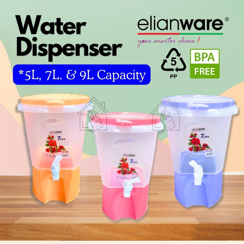 Elianware 5 & 7 & 9 liter Water Dispenser Container Bekas Air 5L 7L 9L Plastic Water Dispenser ...
