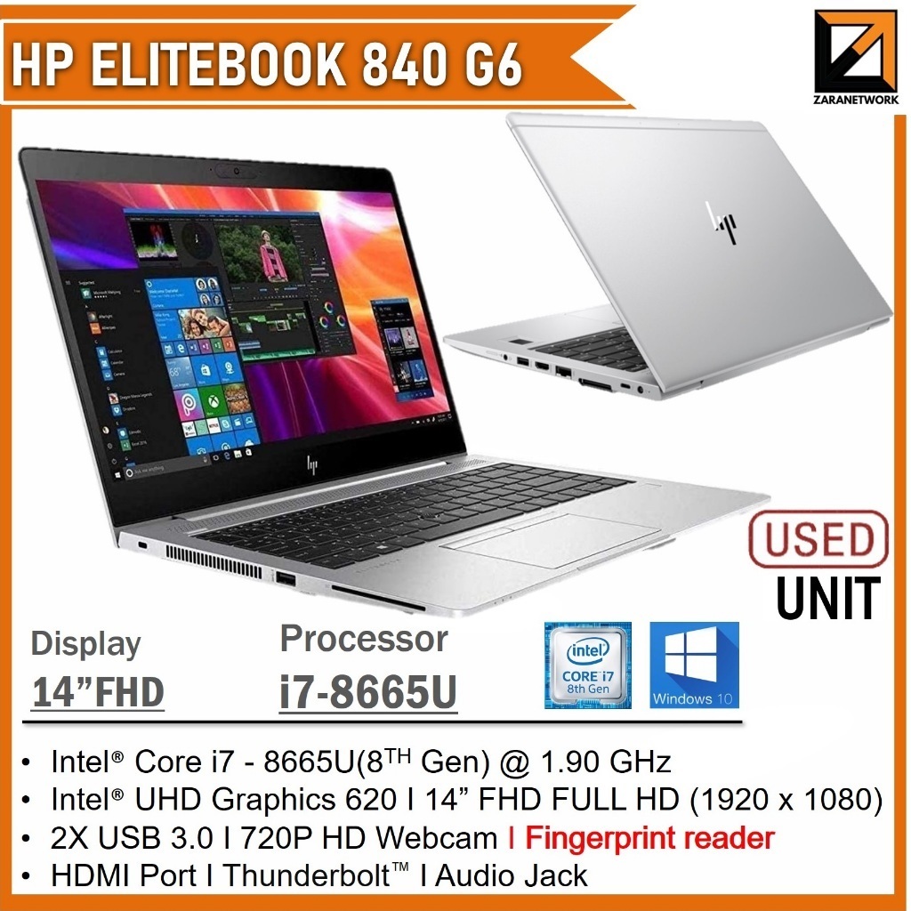 HP ELITEBOOK 840 G8/G7/G6/G5 LAPTOP (1 YEAR WARRANTY T&C) Core i7/i5(6th/7th/8th GEN)14"inch FHD ...
