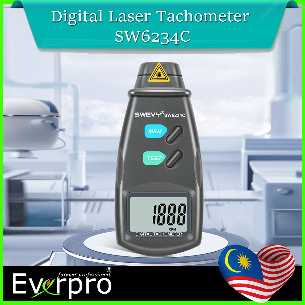 Digital Laser Tachometer Non contact Speed RPM Meter | Shopee Malaysia