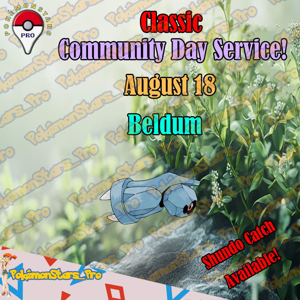 🎉 Pokemon - Premium Beldum Community Day Classic Catch Service 18th August 2024 !!🎉 | Shopee ...