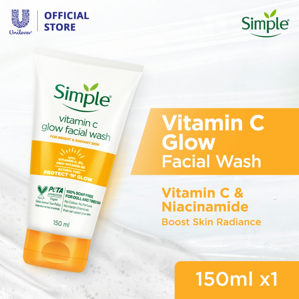 Simple Glow Facial Clay Wash Vitamin C & B5 For Cleaning Glowing ...