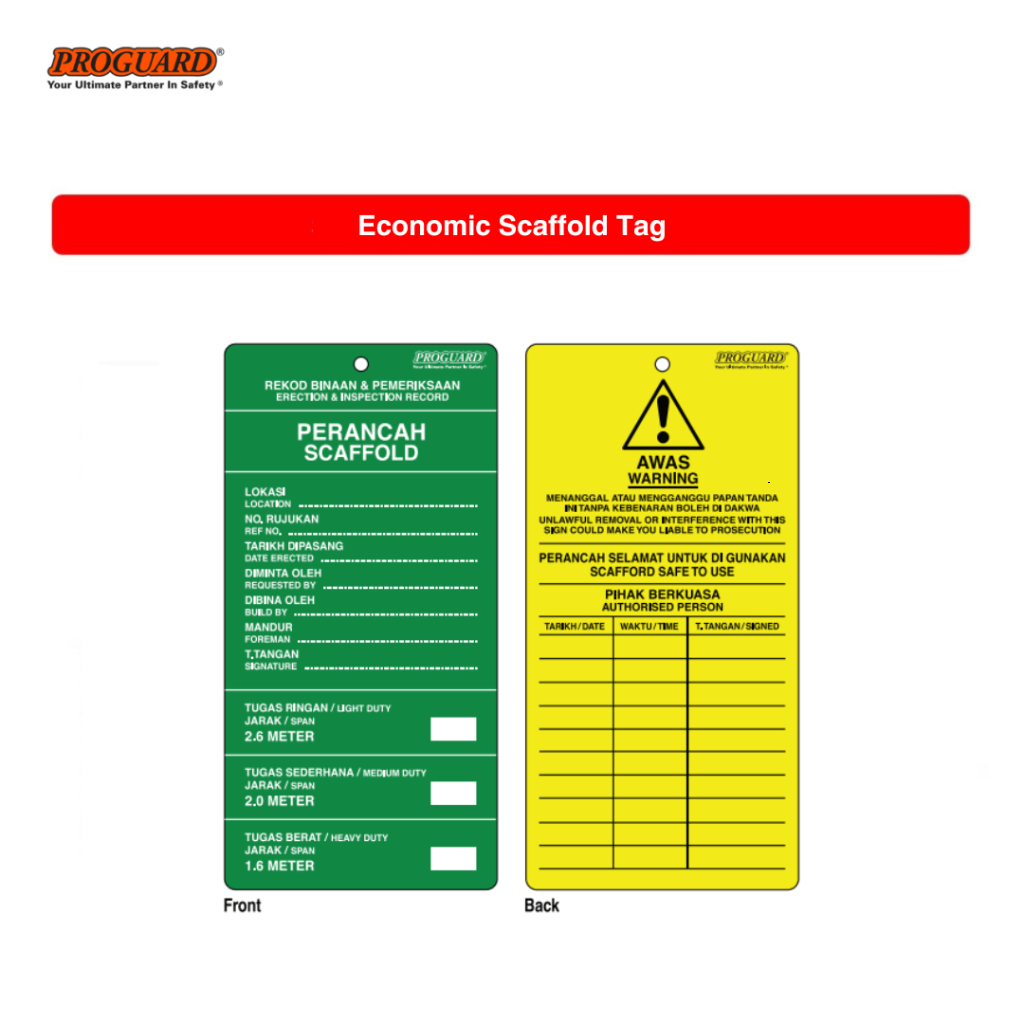 10 Pieces 105x210mm PERANCAH SCAFFOLD / AWAS WARNING Replacement ...