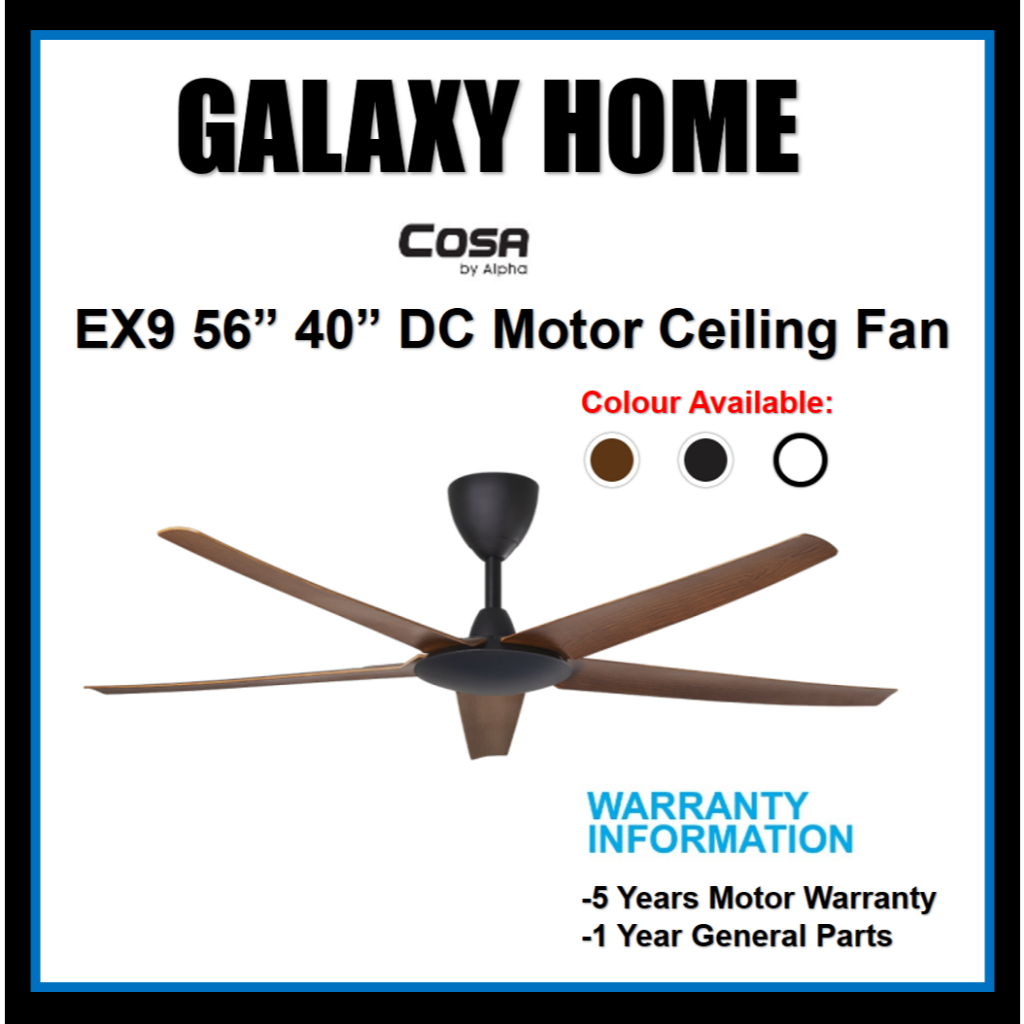 ALPHA Cosa EX9 40" 56" Ceiling Fan with 5 Blades 12 Speed Remote [Twin ...