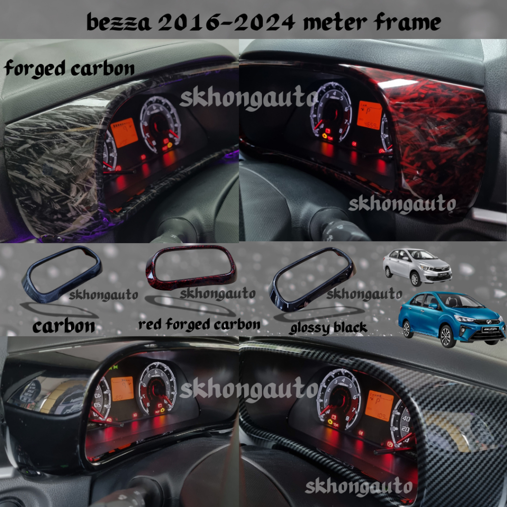 Perodua bezza 2016-2024 forged carbon fiber car meter frame cover ...