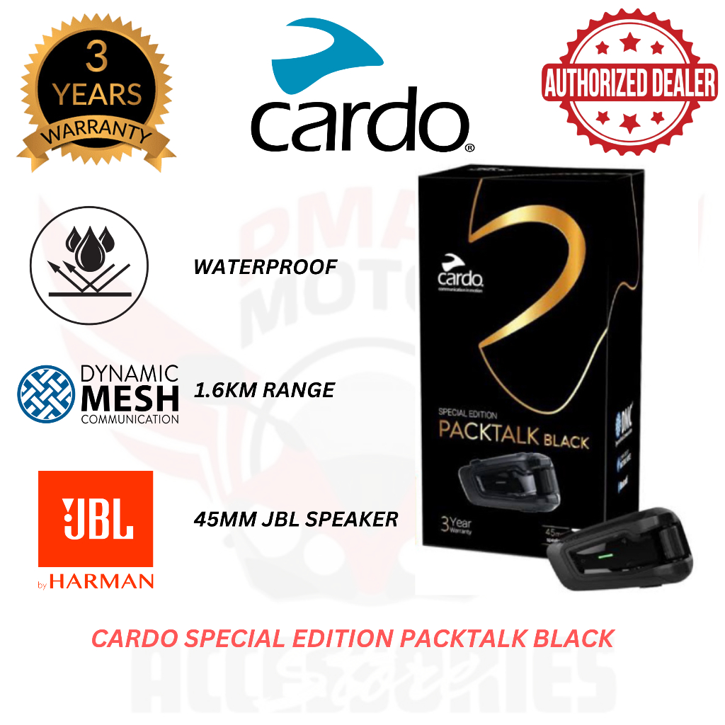 CARDO PACKTALK BLACK SPECIAL EDITION | Shopee Malaysia