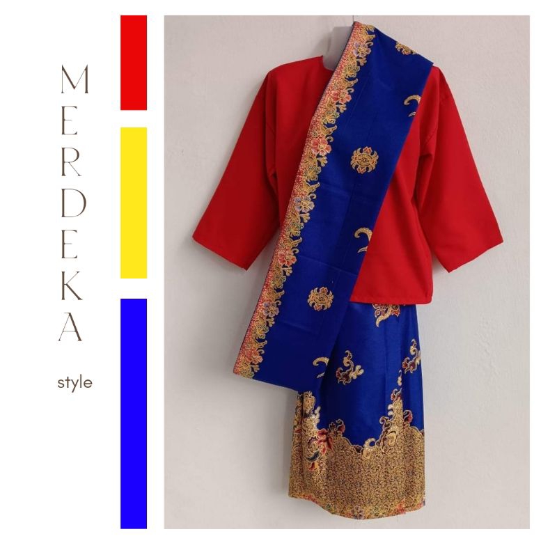 Kurung Kedah batik/ songket MERDEKA Set selempang ready stock 2024 ...