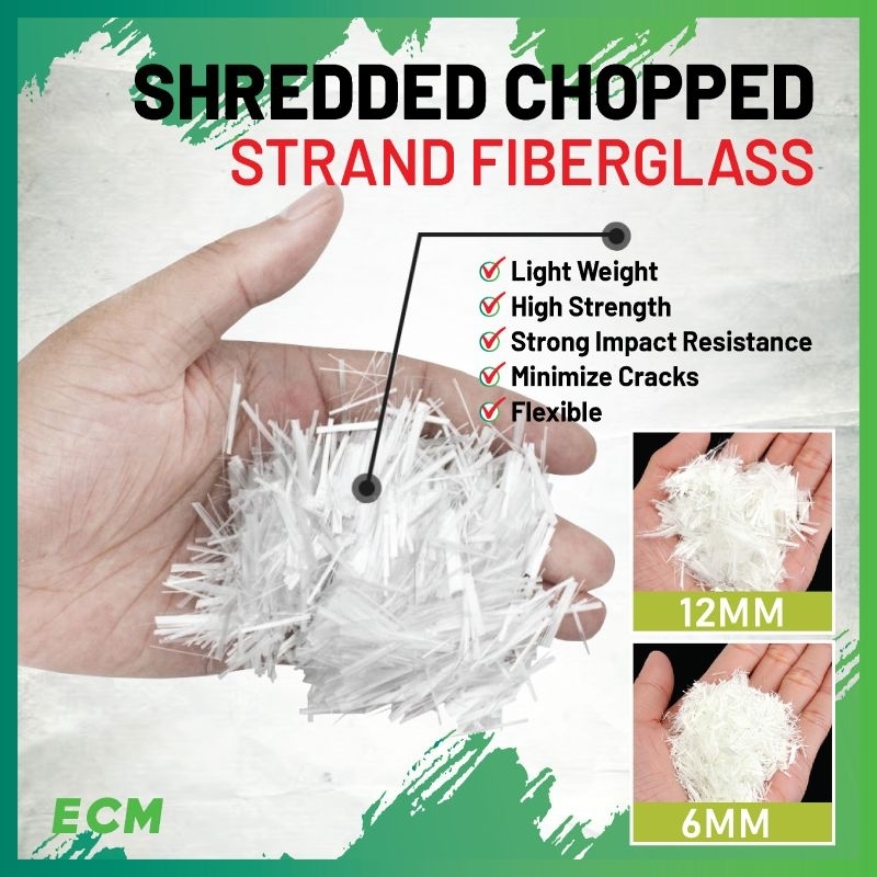 6MM & 12MM FIBERGLASS SHREDDED CHOPPED STRAND FIBERGLASS / SHORT FIBER ...