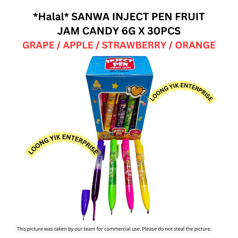 *Halal* SANWA INJECT PEN FRUIT JAM CANDY 6G X 30PCS | Shopee Malaysia