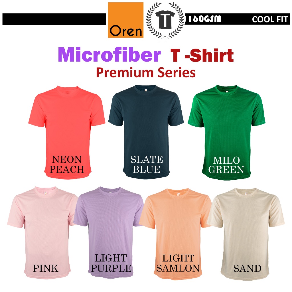 【Premium】Microfiber Plain T-Shirt Round Neck QD0470/QD0414/QD0420 ...