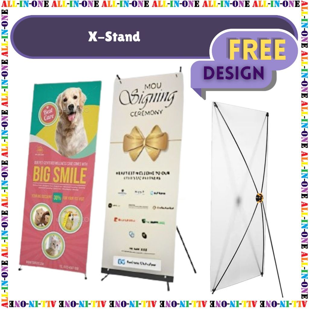 Banner/ Bunting Customisable Printing with X Stand (FREE Design ...