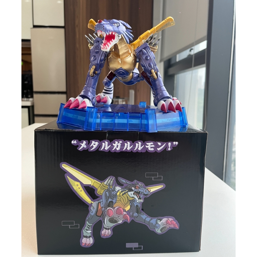 Digimon MetalGarurumon 17cm PVC Figure Statue Garurumon wargreymon Metal Garurumon Omnimon ...