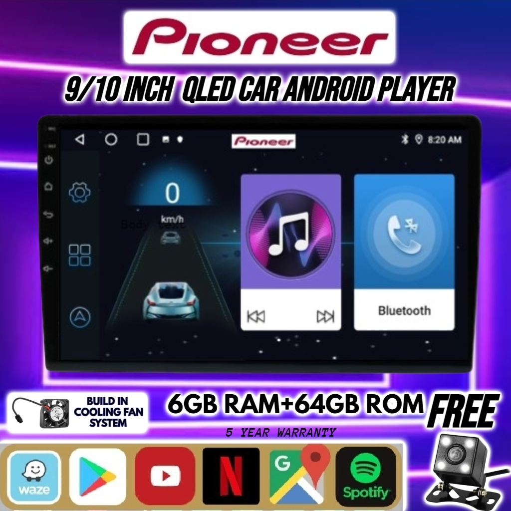 [6GB RAM+64GB ROM] QLED Pioneer Style Android Player 9"10 inch Quad ...