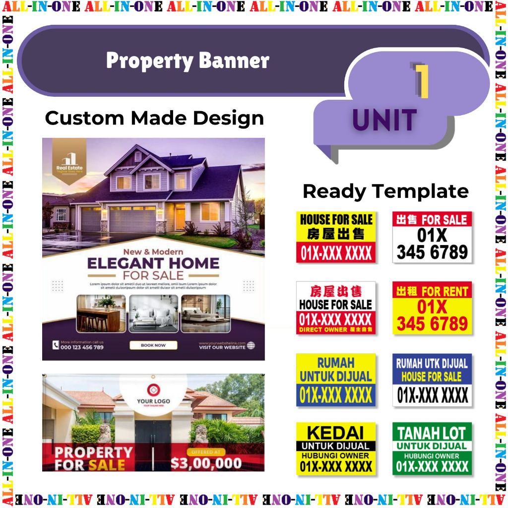 Property Banner Bunting Printing - Ready Template | Shopee Malaysia