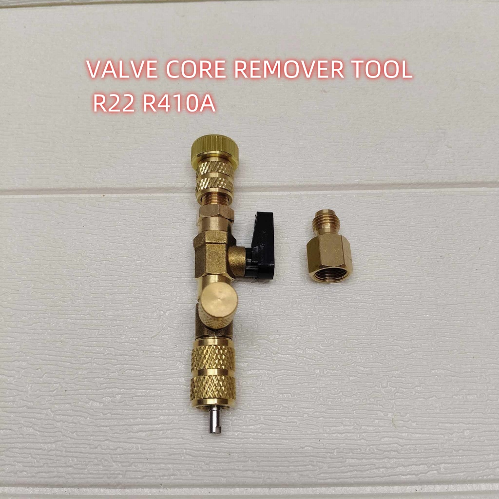 VALVE CORE REMOVER TOOL/1/4" 5/16" PORT/AIRCOND/DUAL SIZE/FOR R22/R410 ...