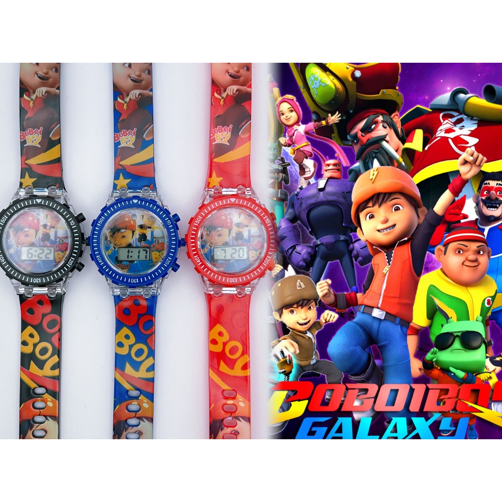 (K53B) Jam Tangan Boboiboy Muzik Lampu / Cartoon Light Music Kids Watch ...
