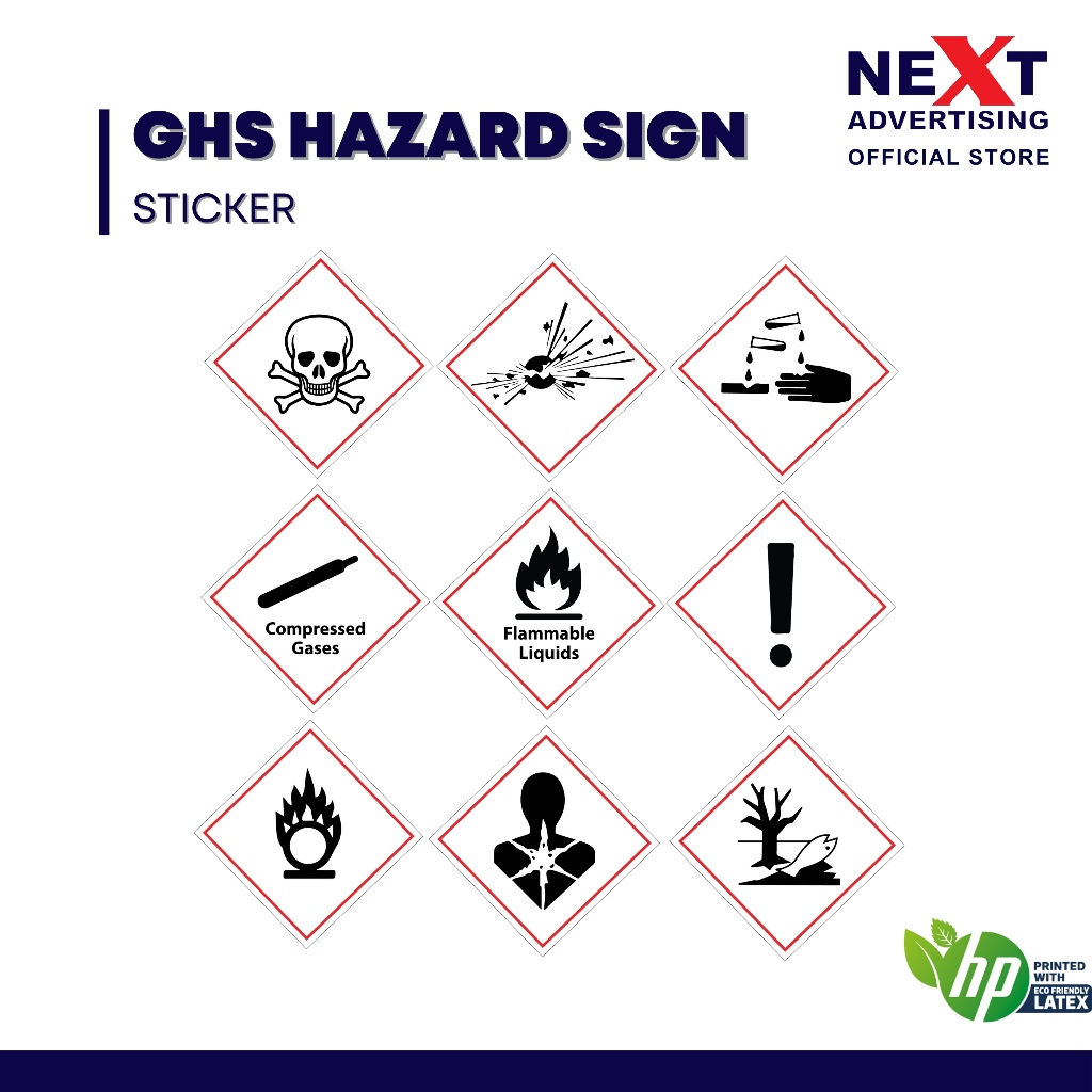 GHS Hazard Pictograms Sticker | Safety Sign | Shopee Malaysia